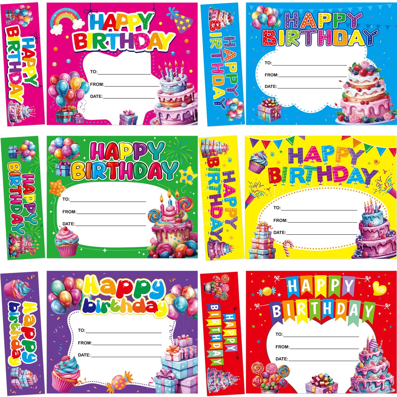 Happy Birthday Certificates for Kids 36pcs SMRBirthday Bookmark Award ...
