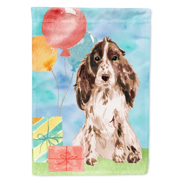 Happy Birthday Chocolate Parti Cocker Spaniel House Flag - Walmart ...