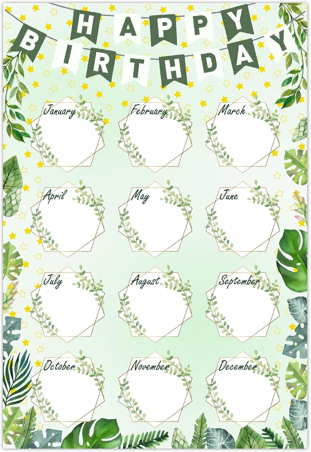 Happy Birthday Classroom Poster Boho Birthday Calendar Chart Paper ...