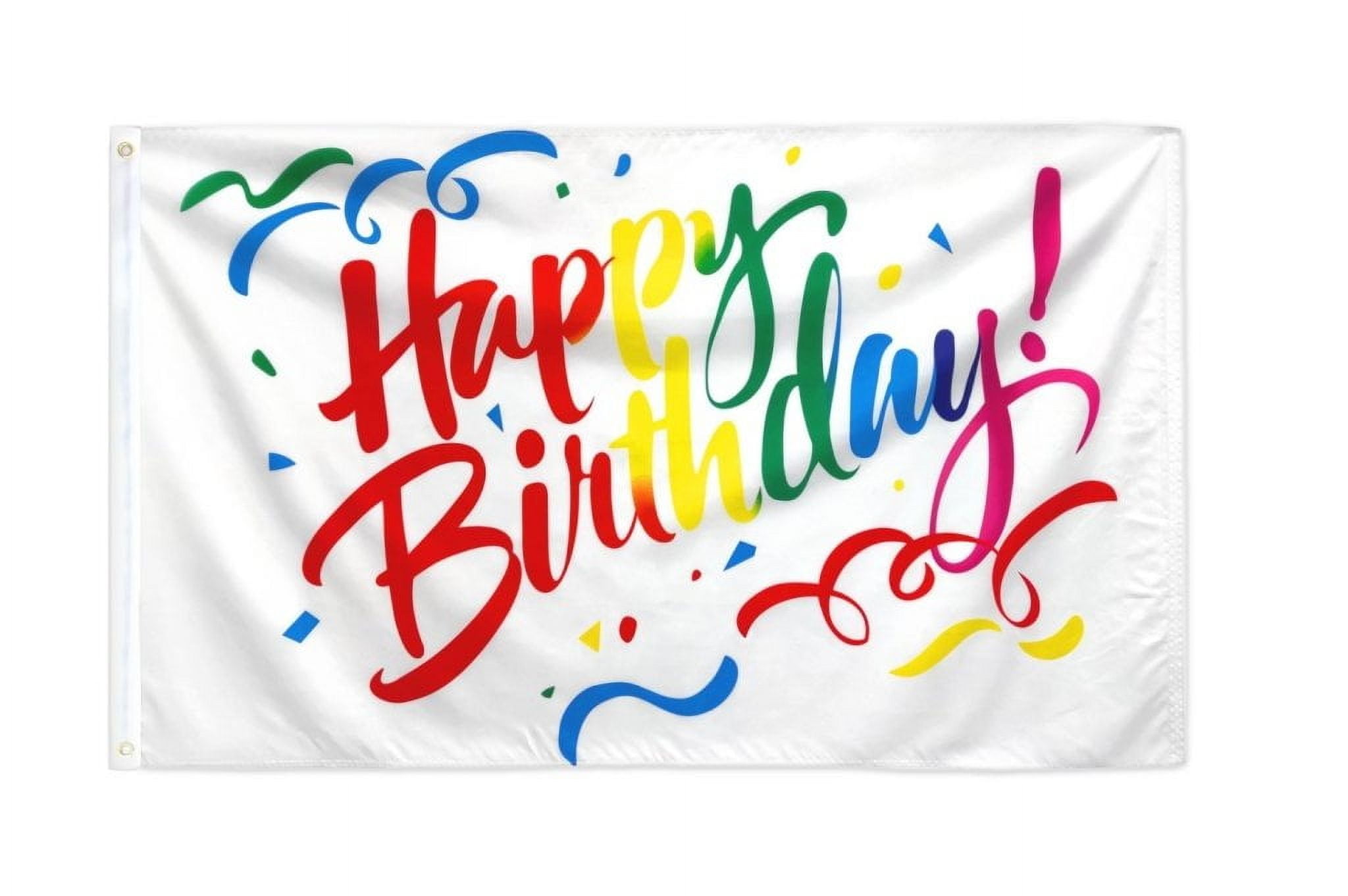 Happy Birthday (Colors) Flag 3x5ft Poly - Walmart.com