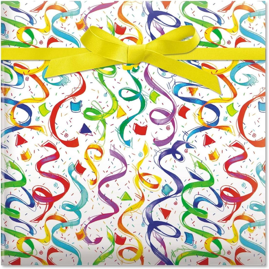 Happy Birthday Confetti Jumbo Rolled Gift Wrap - 18 Inches x 32 Feet ...