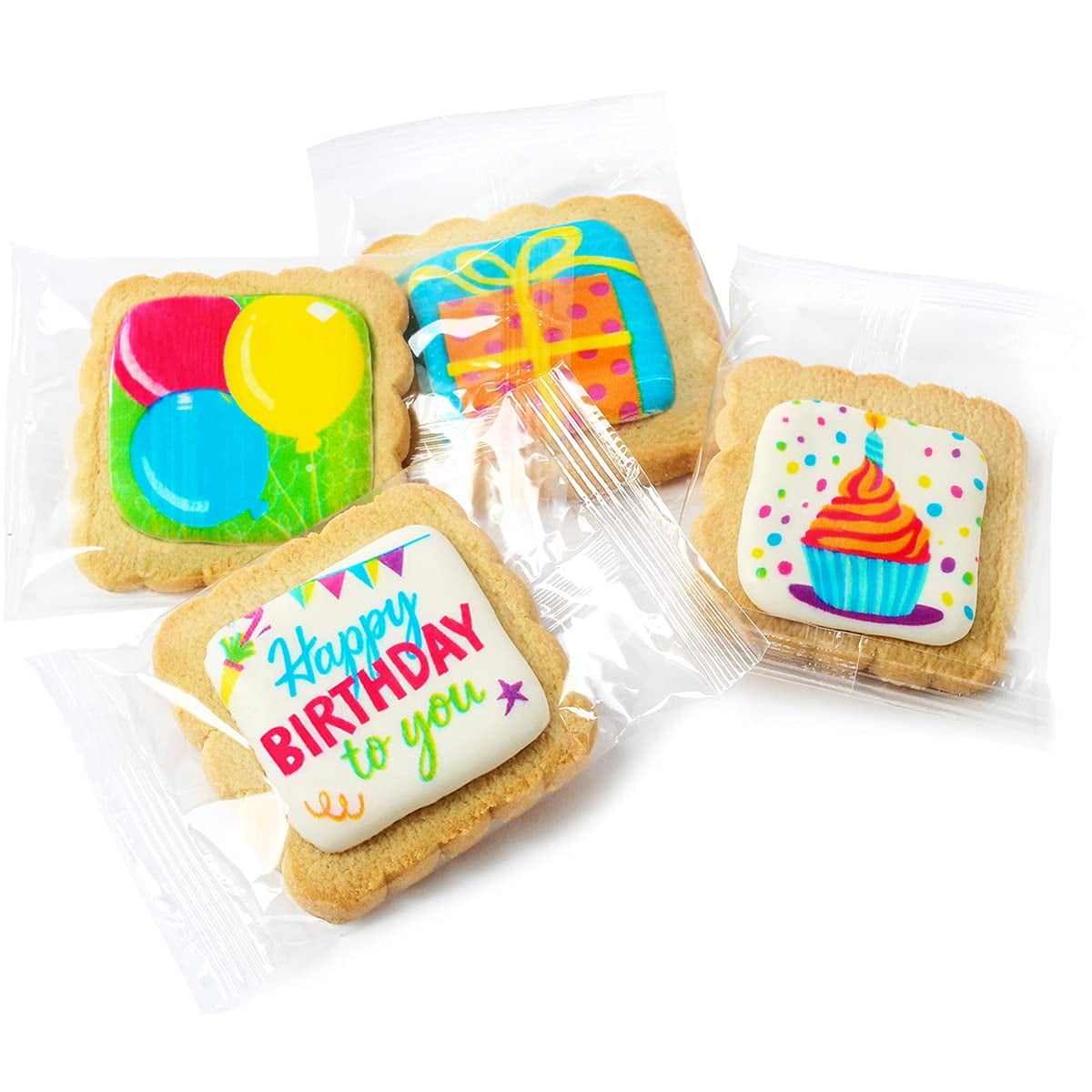 Happy Birthday Cookies FEV6 4 PACK Gift Basket for Kids Men Women ...