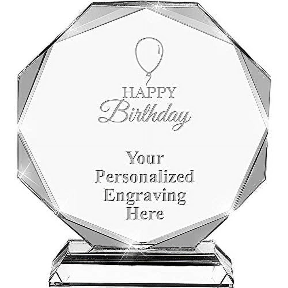 Birthday Crystal Awards 6.75 Custom Happy Birthday Gift with Engraving ...