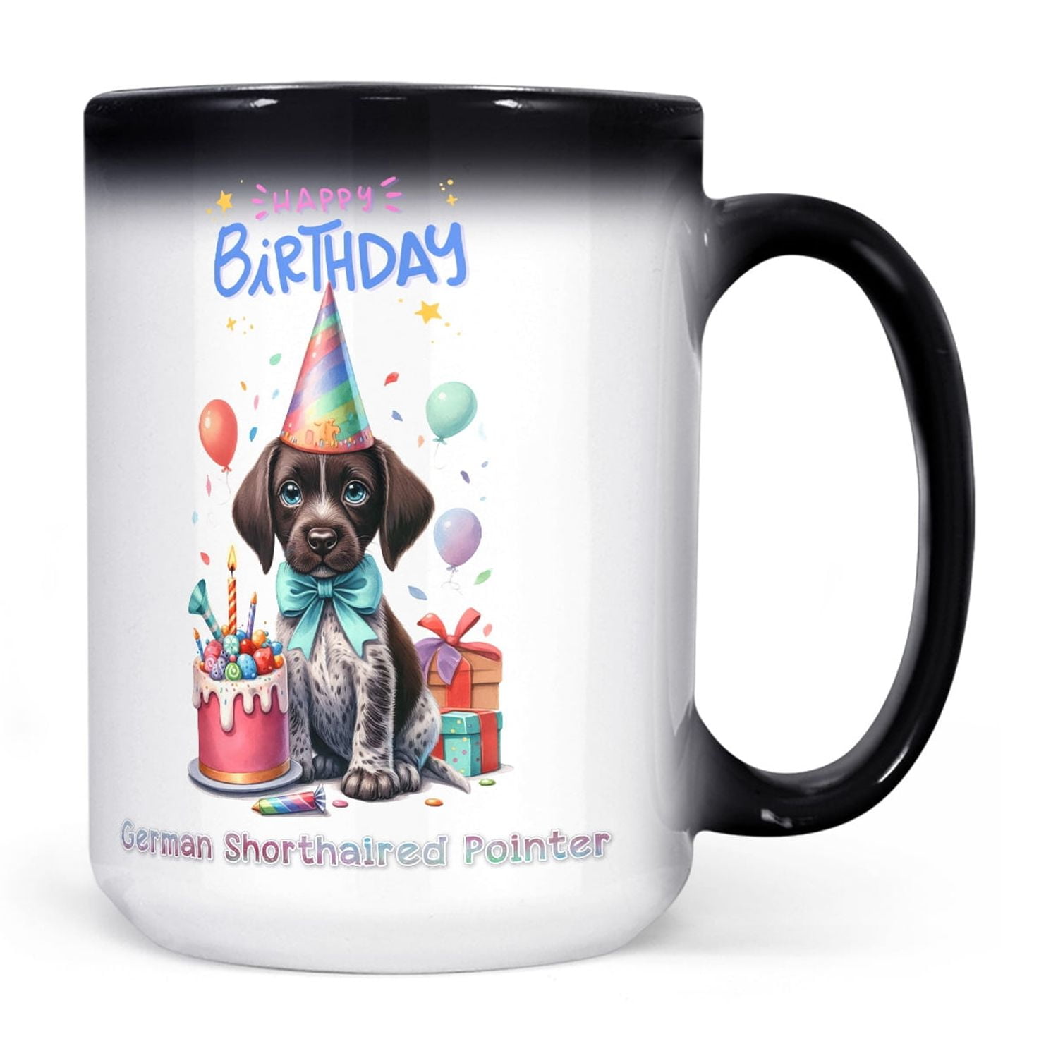Happy Birthday Cute Puppy German Shorthaired Pointer with Cake Gifts ...