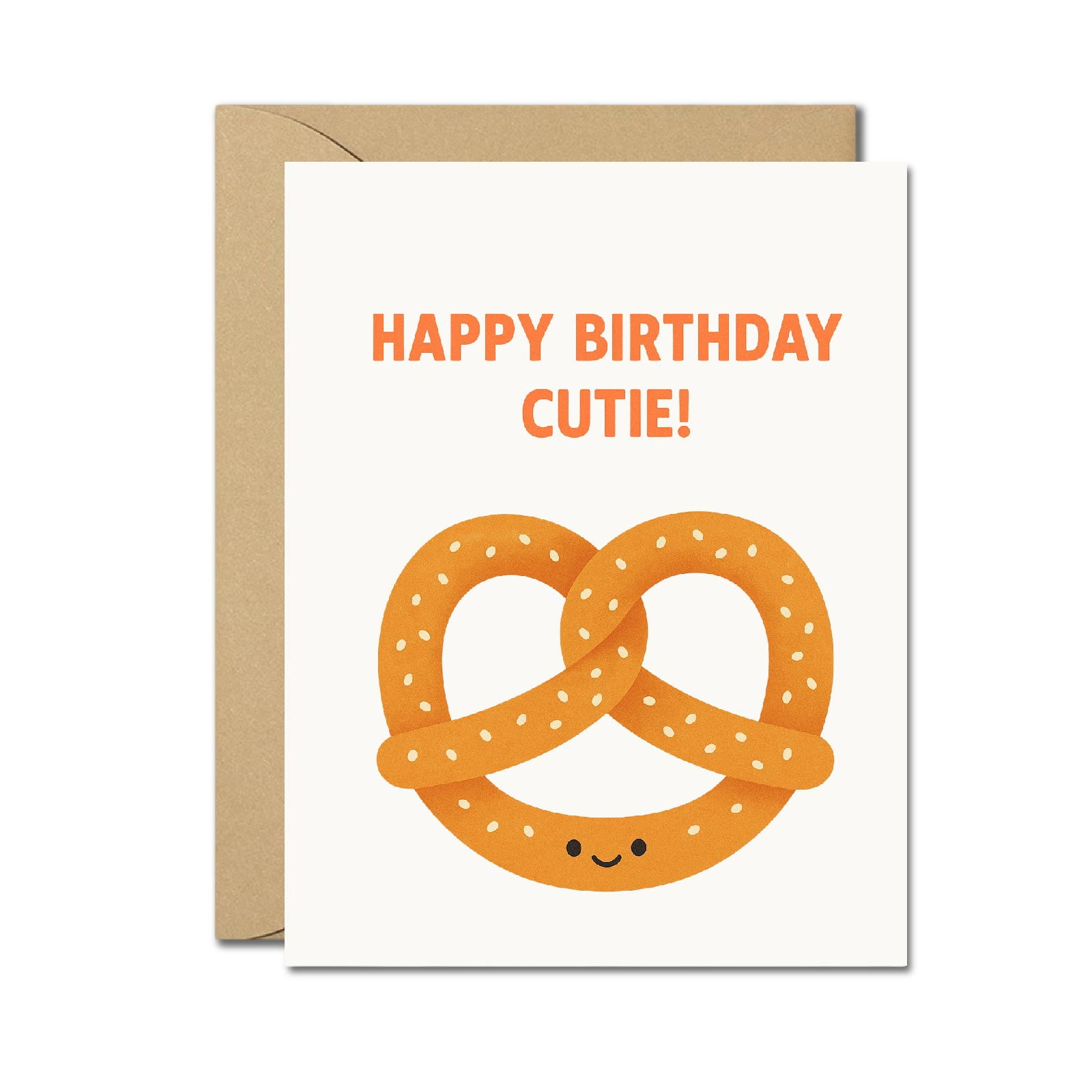 Happy Birthday Cutie Card – Cute Pretzel Pun Birthday Greeting Card ...
