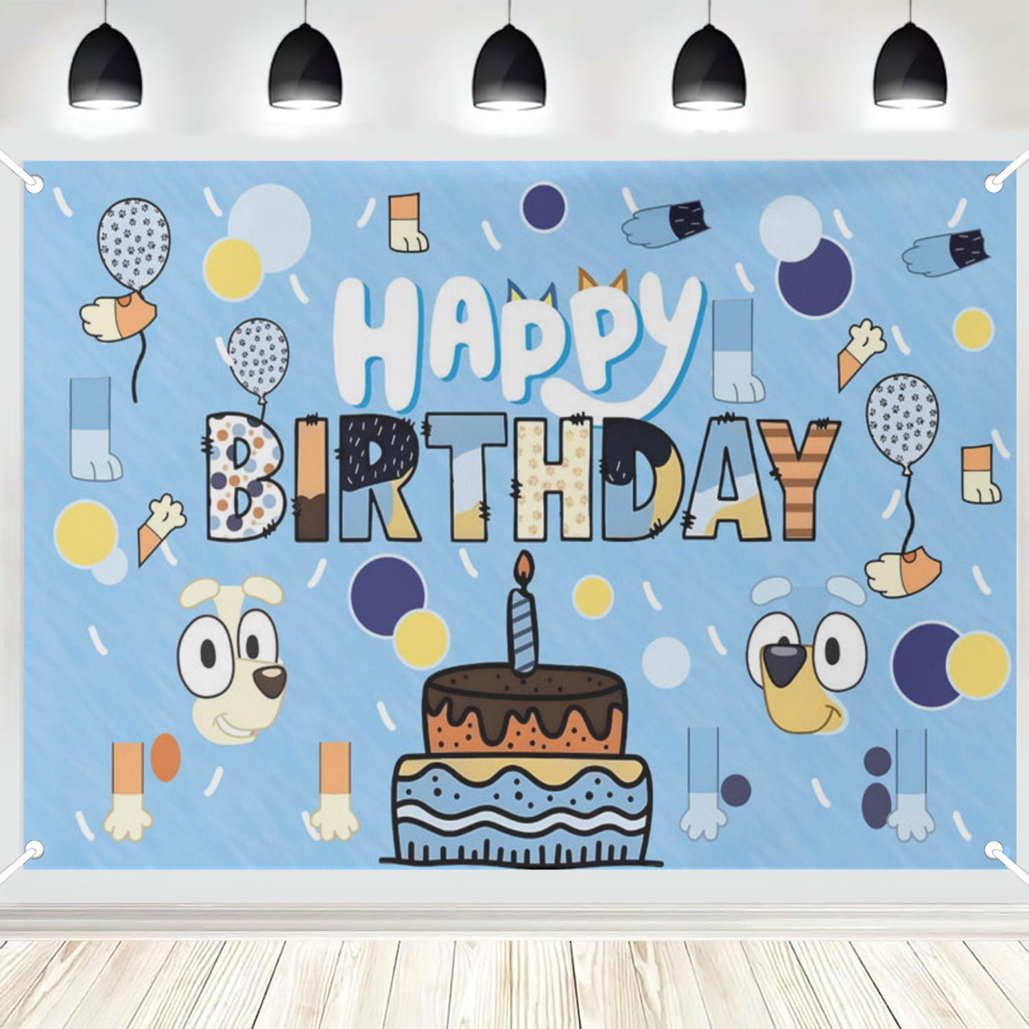Happy Birthday Decorations Backdrop, Glitter Birthday Backdrop Sign ...