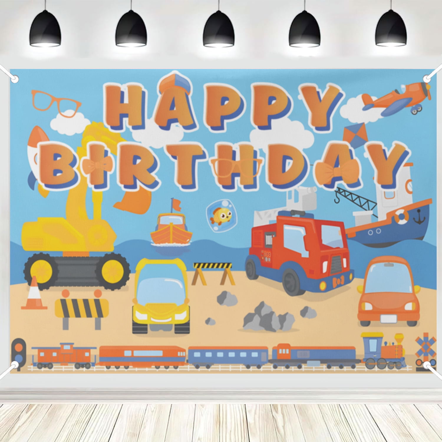 Happy Birthday Decorations Backdrop, Glitter Birthday Backdrop Sign ...