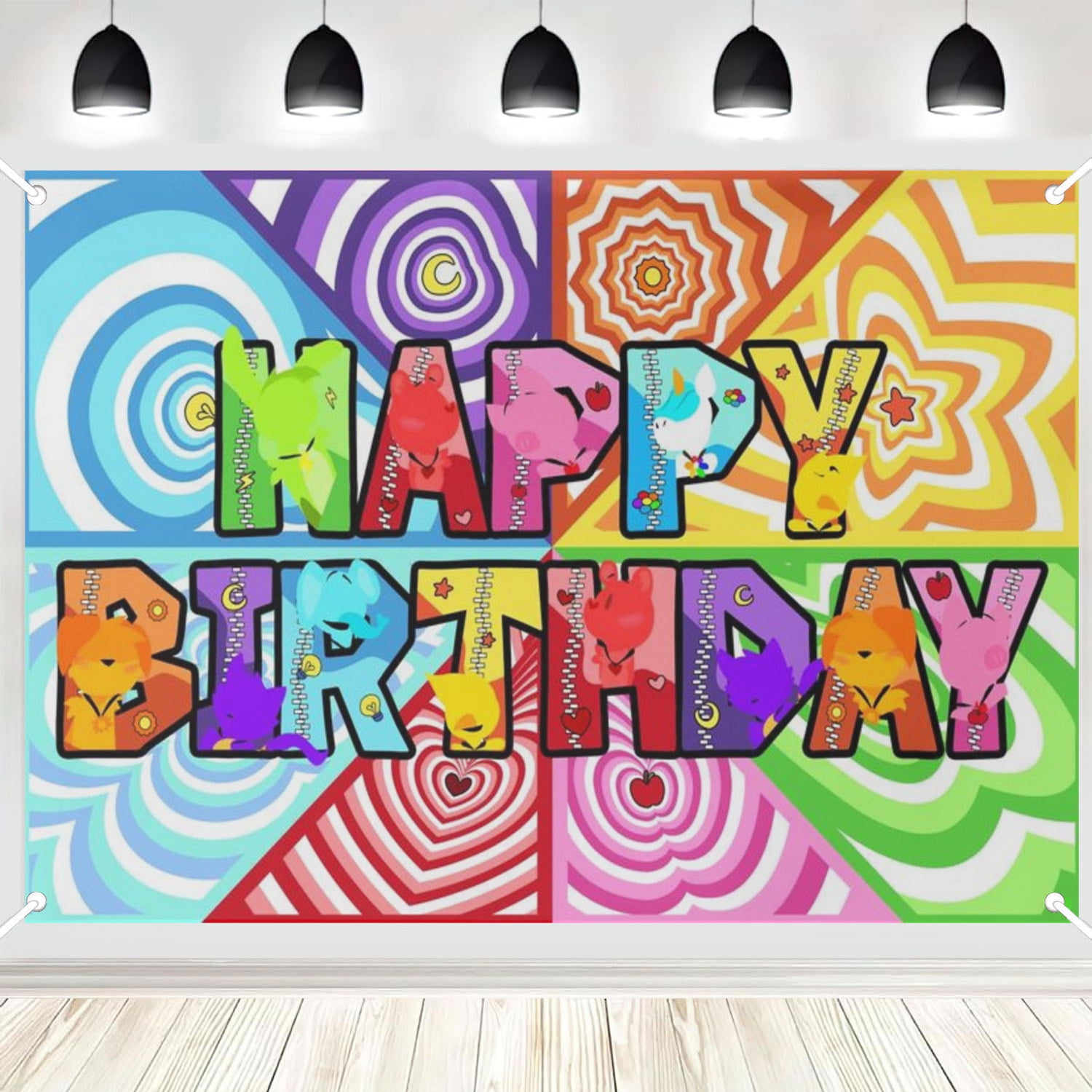 Happy Birthday Decorations Backdrop, Glitter Birthday Backdrop Sign, Happy Birthday Banner ...