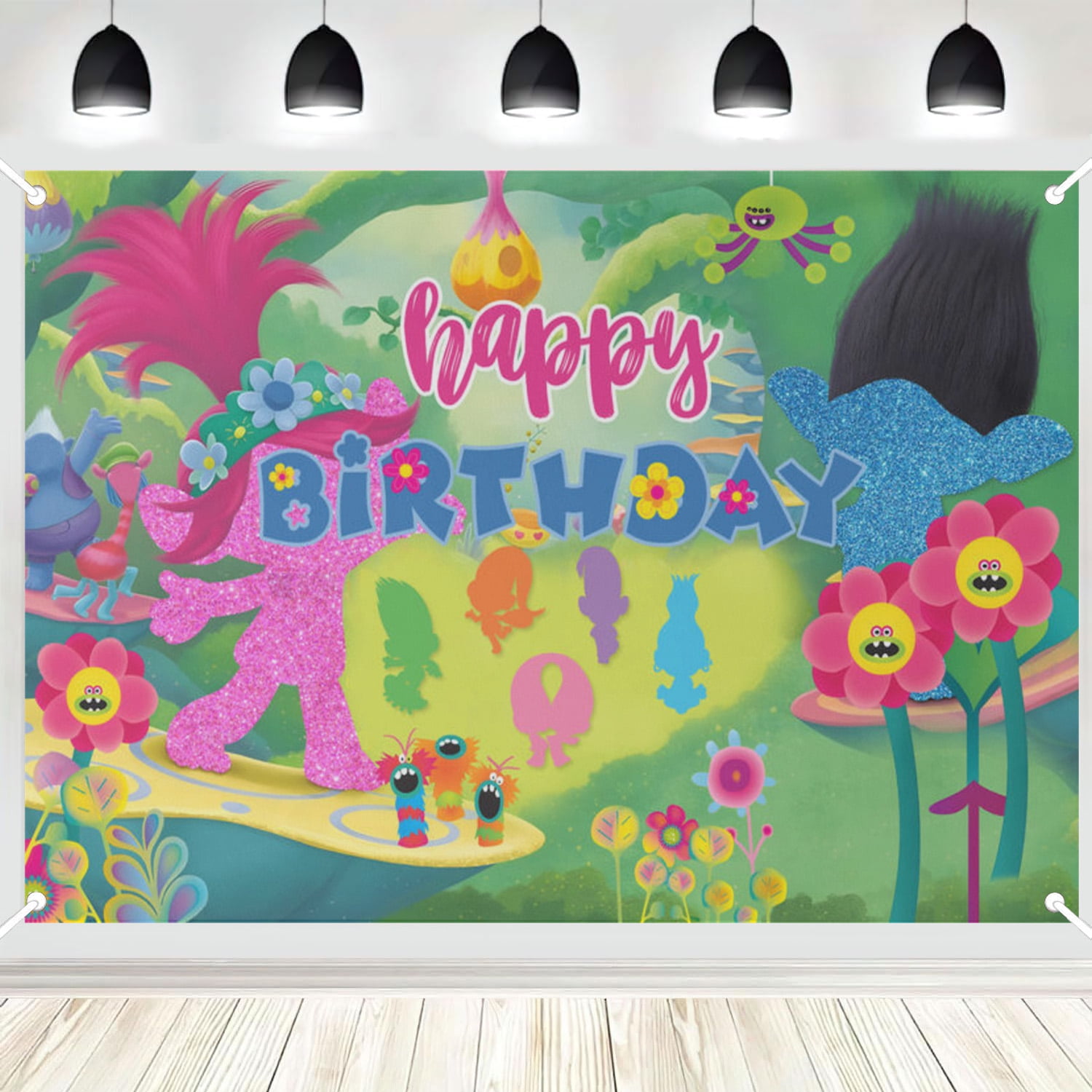 Happy Birthday Decorations Backdrop, Glitter Birthday Backdrop Sign, Happy Birthday Banner ...