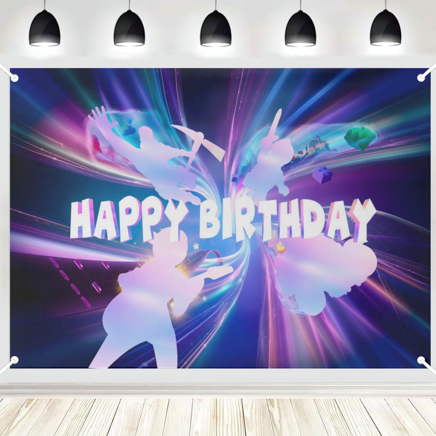 Happy Birthday Decorations Backdrop, Glitter Birthday Backdrop Sign, Happy Birthday Banner ...