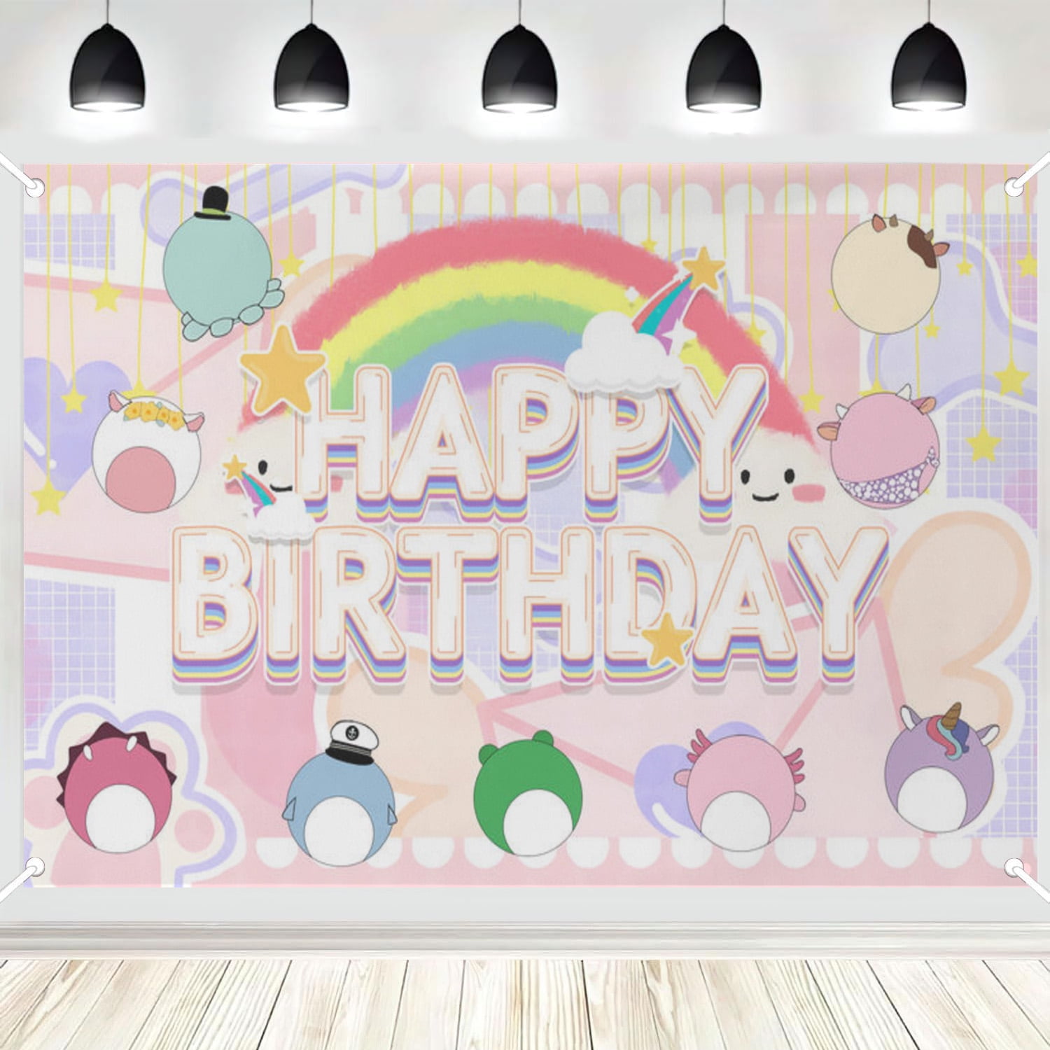 Happy Birthday Decorations Backdrop, Glitter Birthday Backdrop Sign, Happy Birthday Banner ...