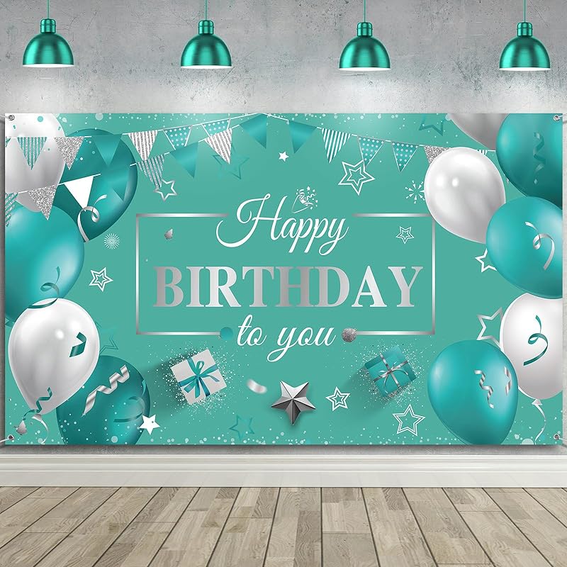 Happy Birthday Decorations Backdrop, Glitter Birthday Backdrop Sign, Happy Birthday Banner ...