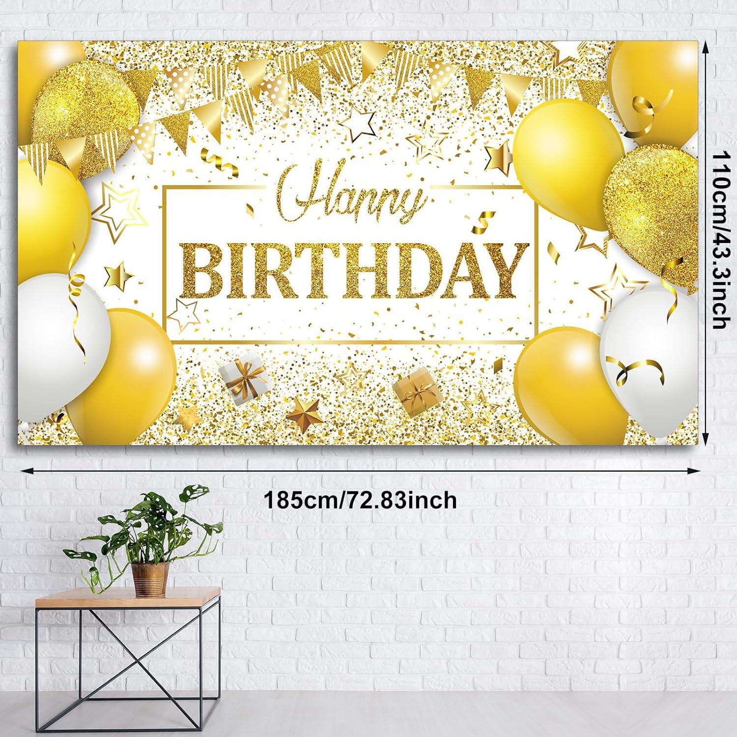 Happy Birthday Decorations Backdrop, Glitter Birthday Backdrop Sign, Happy - Walmart.com