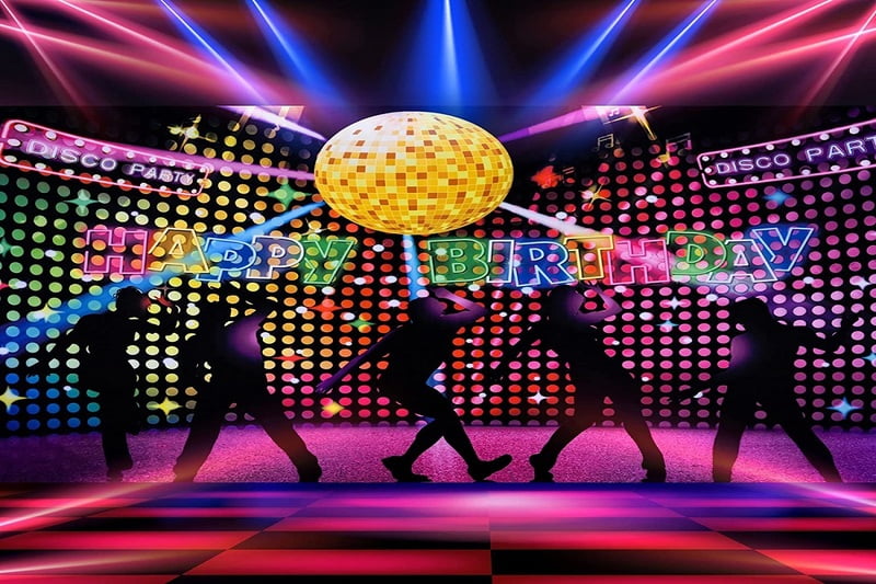 Happy Birthday Disco Banner 70s 80s 90s Fever Dance Let's Glow Crazy ...