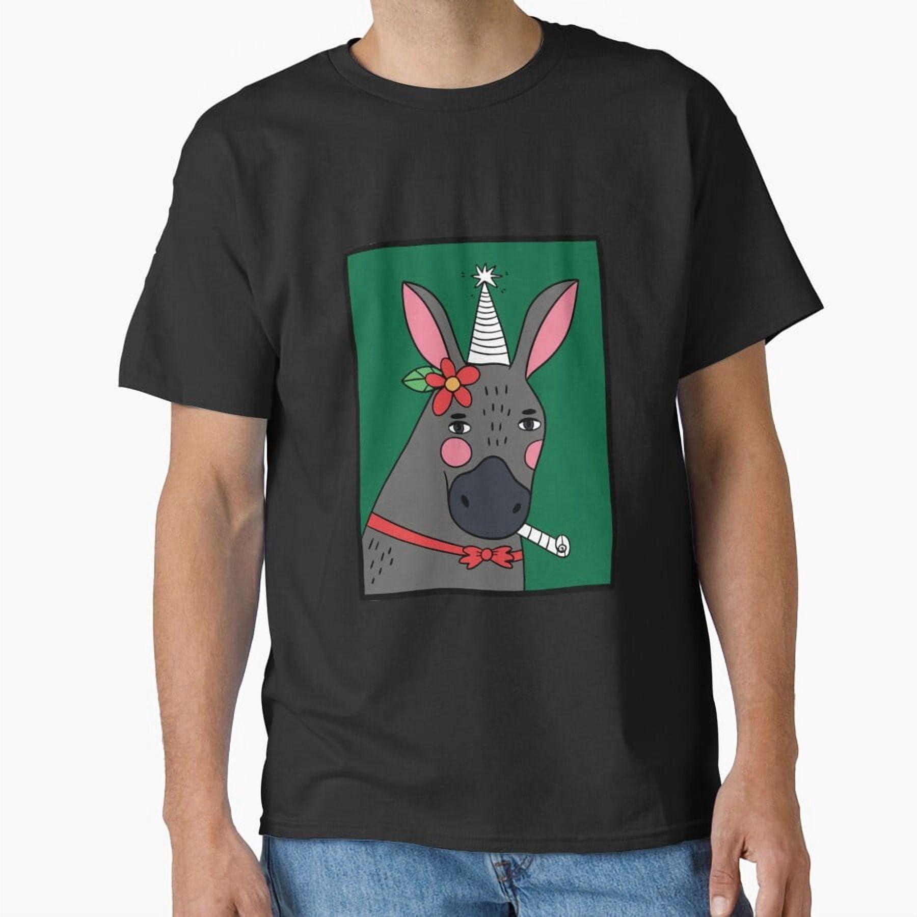 Happy Birthday Donkey Funny Farm Creature Celebration Illustration ...