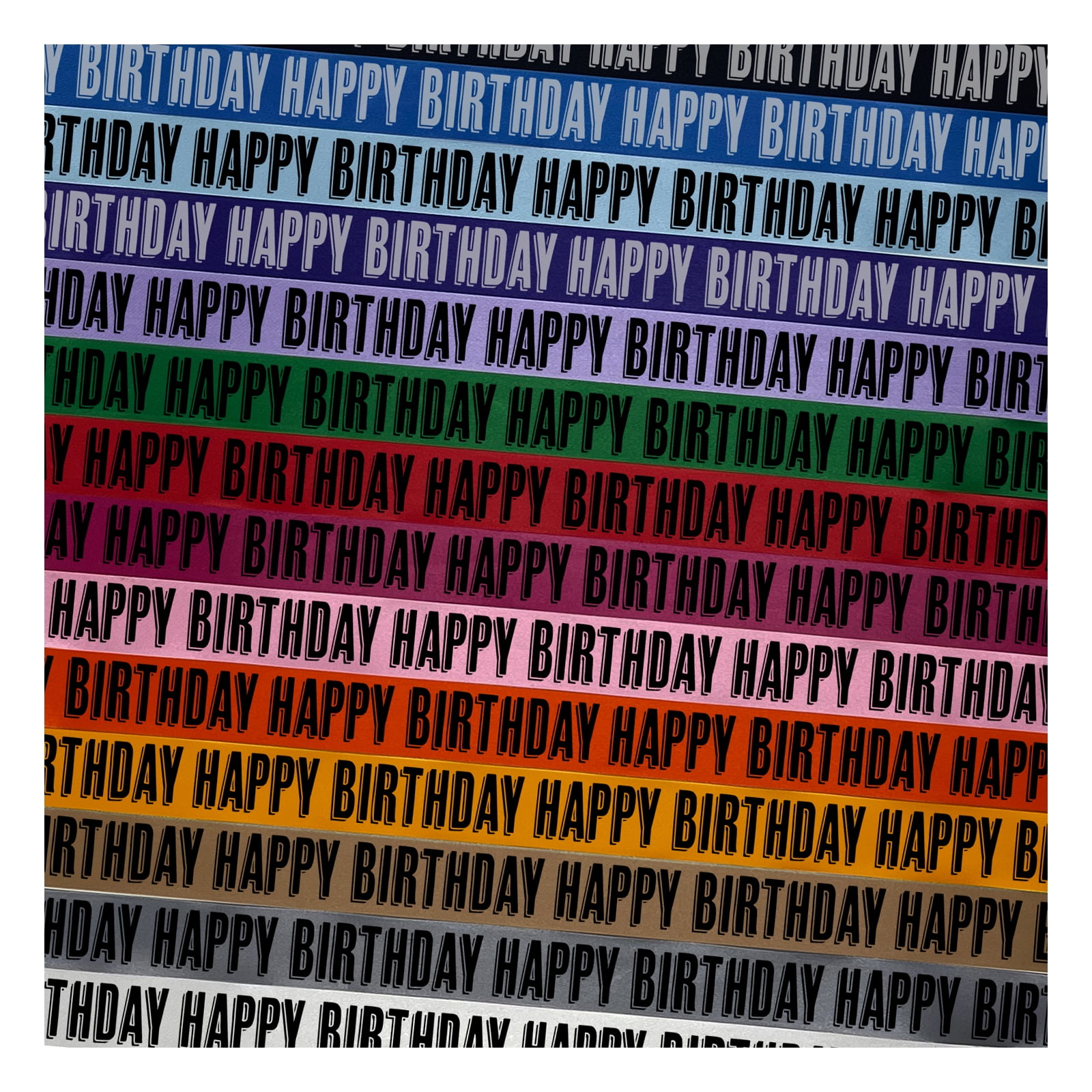 Happy Birthday Drop Shadow Satin Ribbon for Gift Wrapping Bows Craft ...