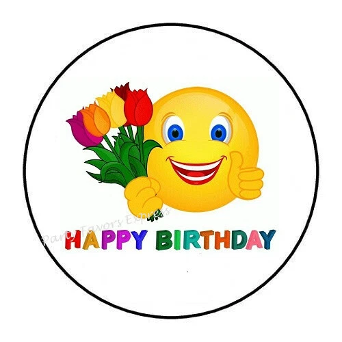 Happy Birthday Emoji Stickers Party Favors Phone Decal Water Bottle ...