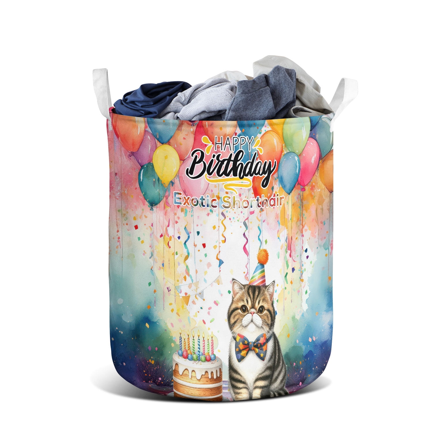 Happy Birthday to Exotic Shorthair Kitten Party Balloons Cake Foldable ...