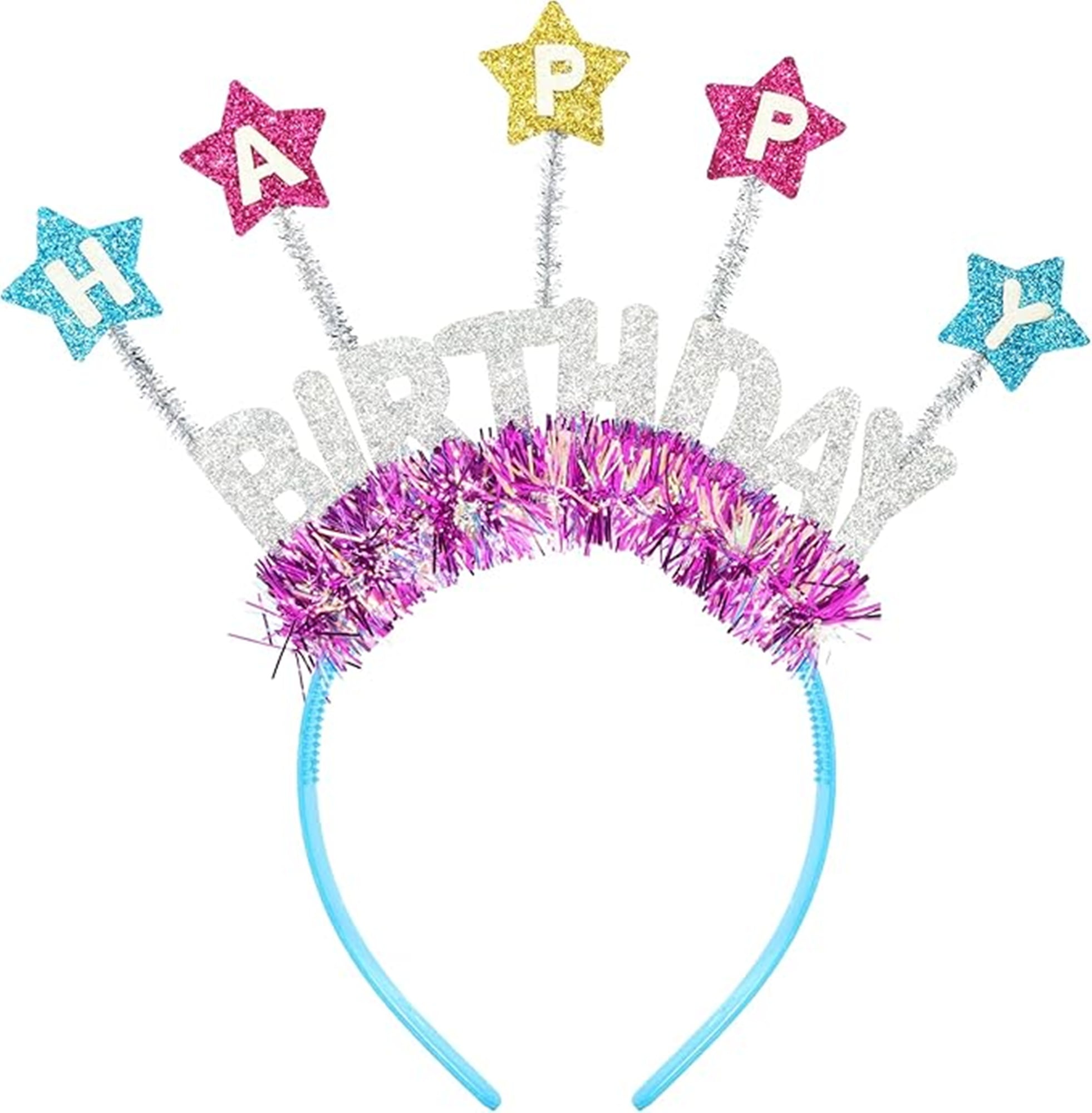Happy Birthday Festive Headband, Glitter Party Crown Accessories, One ...