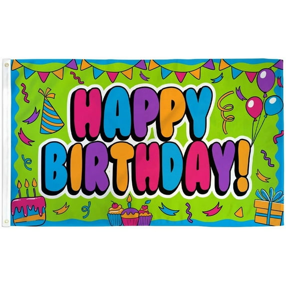 Happy Birthday Flag 3X5Ft Celebration Flag Feliz Cumpleanos Hapy Bday ...