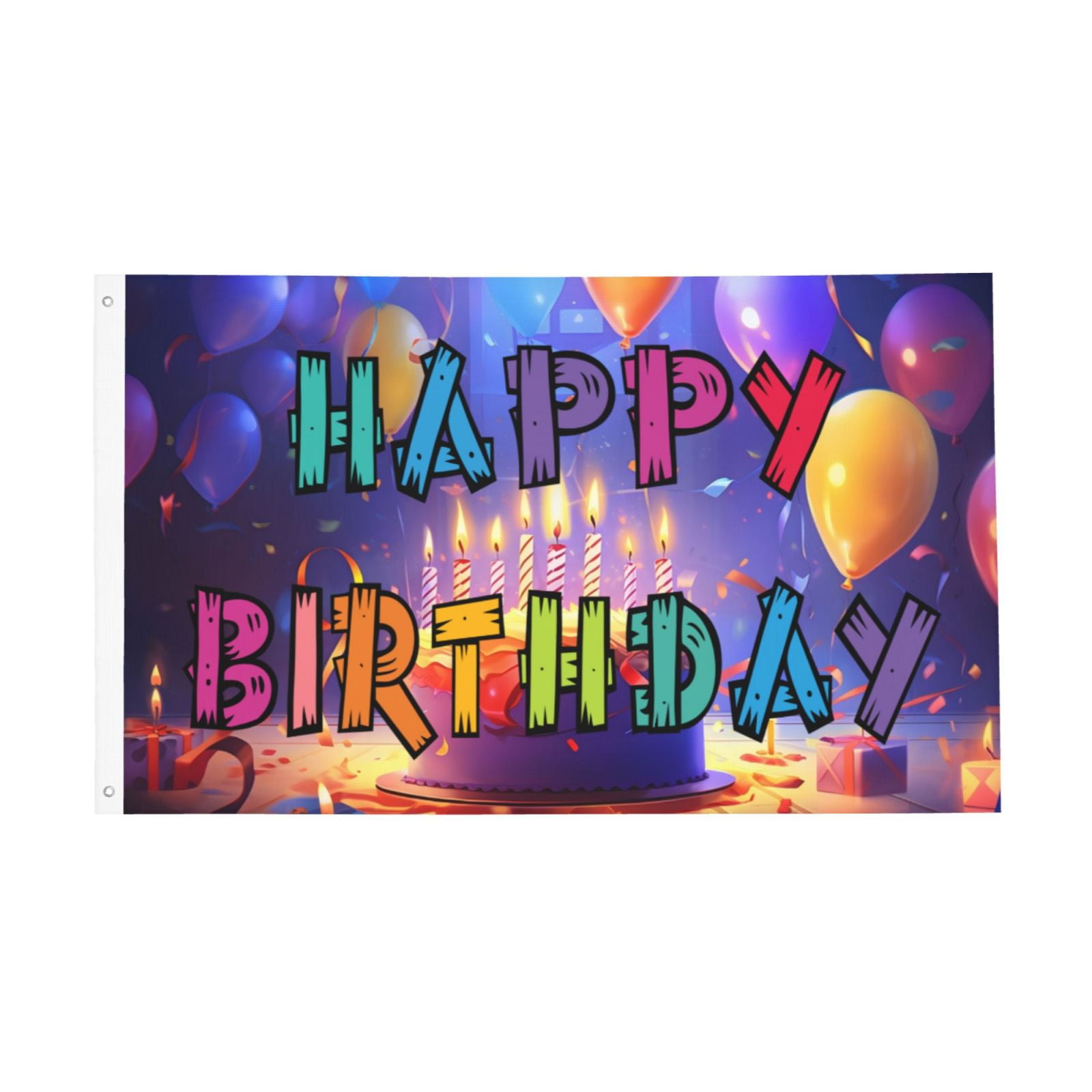 Happy Birthday Flag 3x5 Ft Outdoor Indoor With Grommet Garden Yard ...