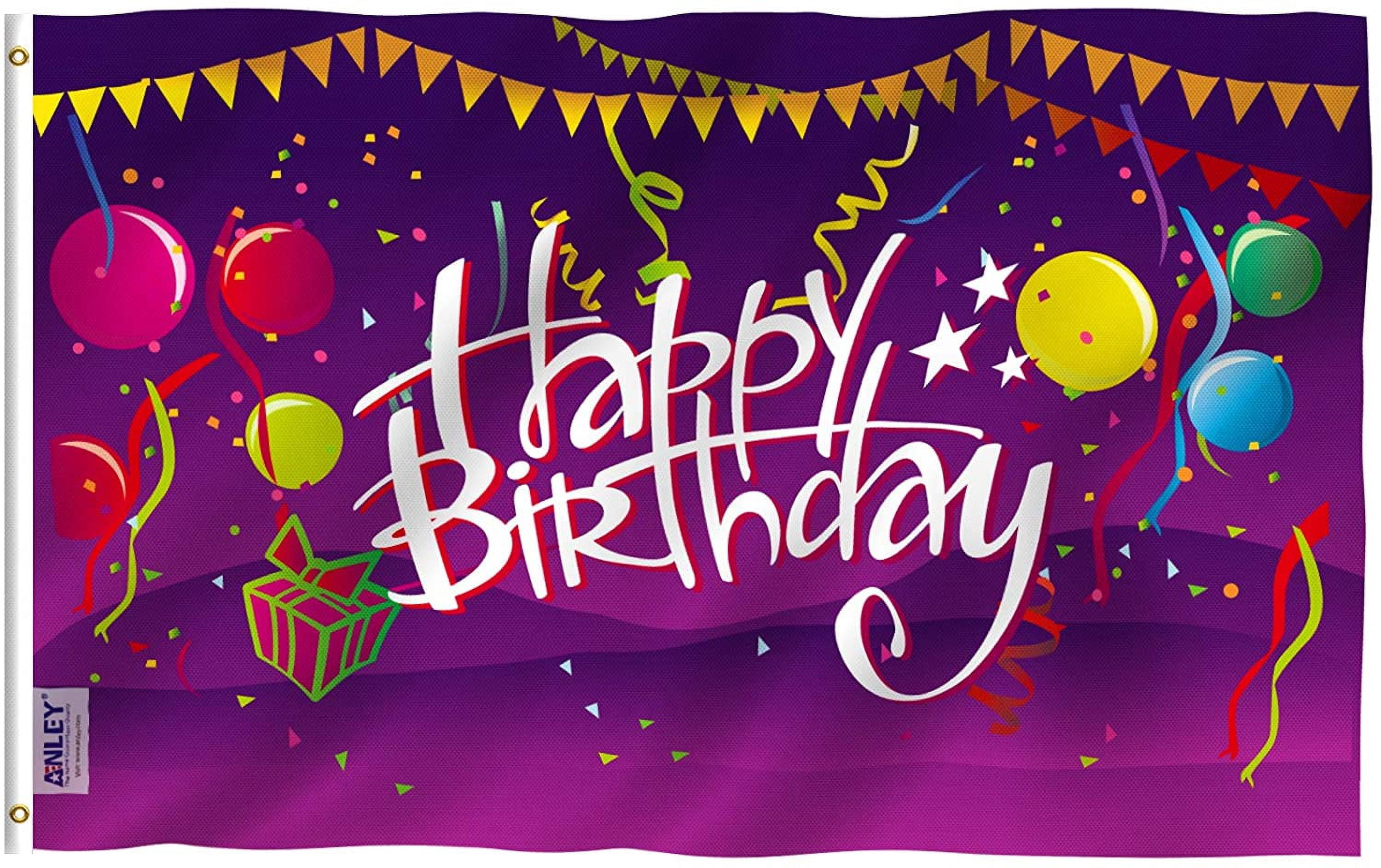 Happy Birthday Flag - Vivid Color and Fade Proof - Birthday Celebration ...