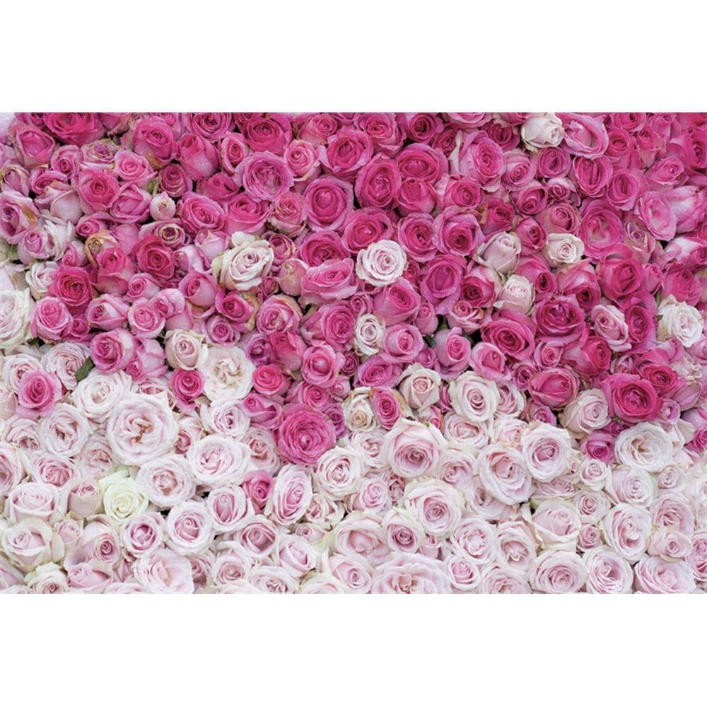 Happy Birthday Flower Wall Photography Backdrop Customized Glitter Pink ...