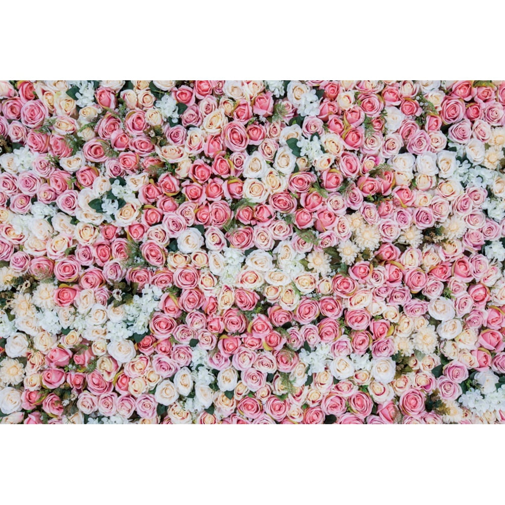 Happy Birthday Flower Wall Photography Backdrop Customized Glitter Pink ...