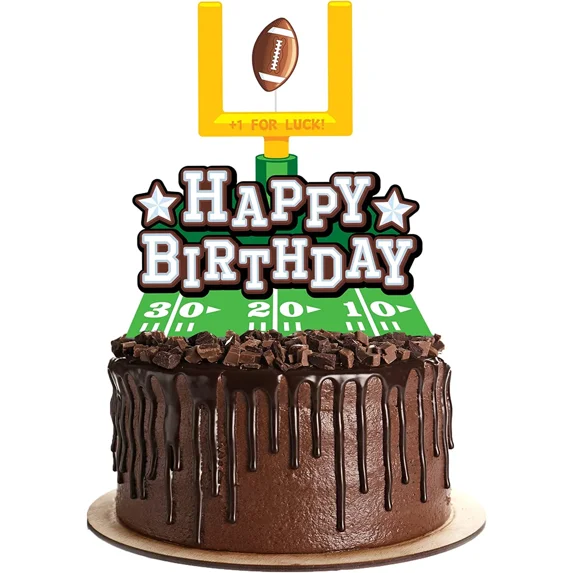 Happy Birthday Football Cake Topper - Football Party Decoratio ...