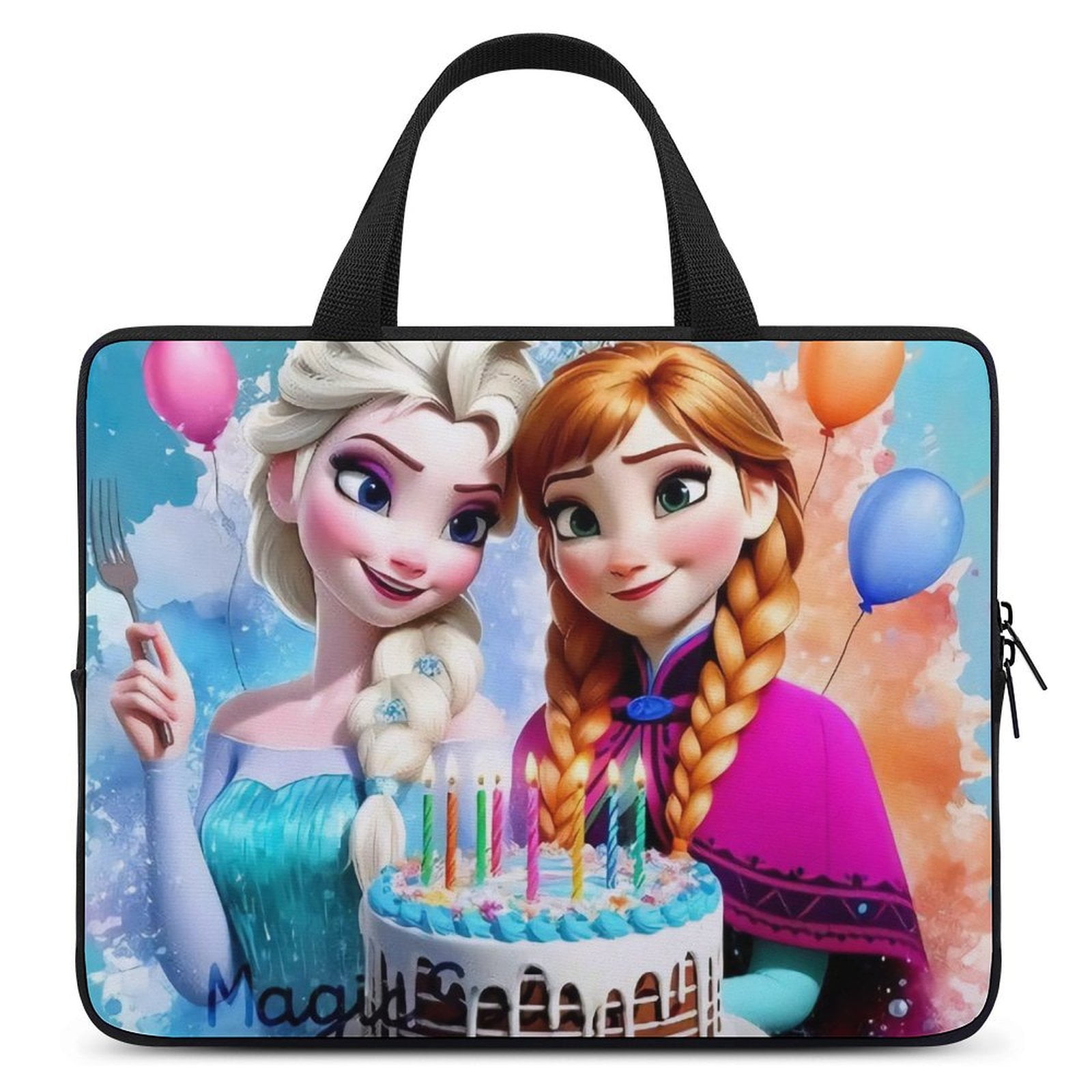 Happy Birthday Frozen Elsa And Anna Laptop Bag,Laptop Case Fits Up to ...