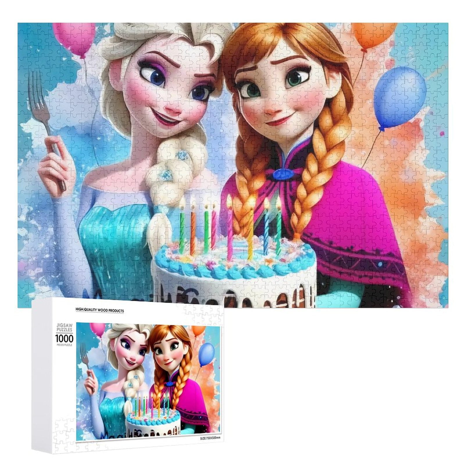 Happy Birthday Frozen-Elsa And Anna Puzzles- 1000 Piece Jigsaw Puzzle ...