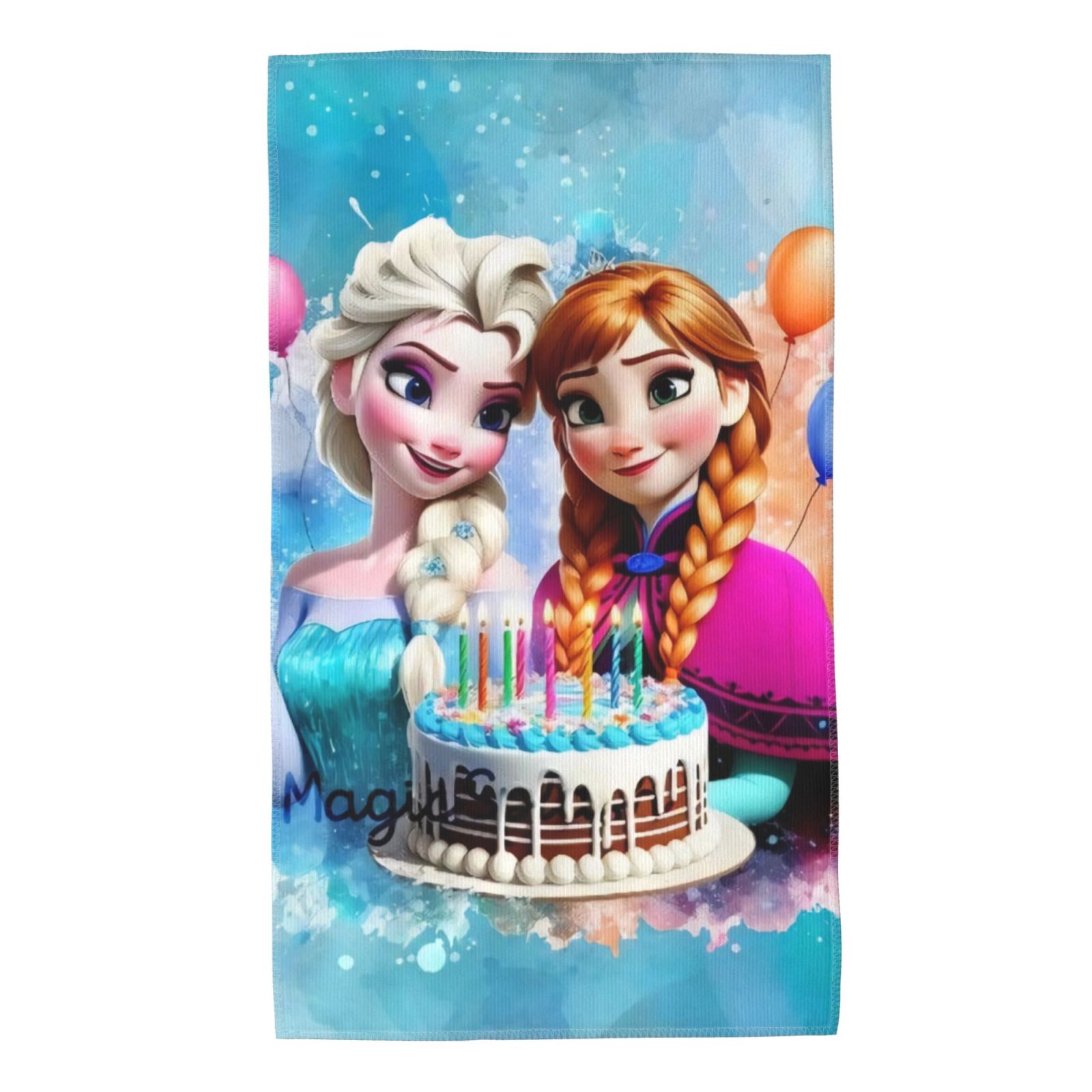 Happy Birthday Frozen-Elsa And Anna Face Towels,Microfiber Hand Towel ...