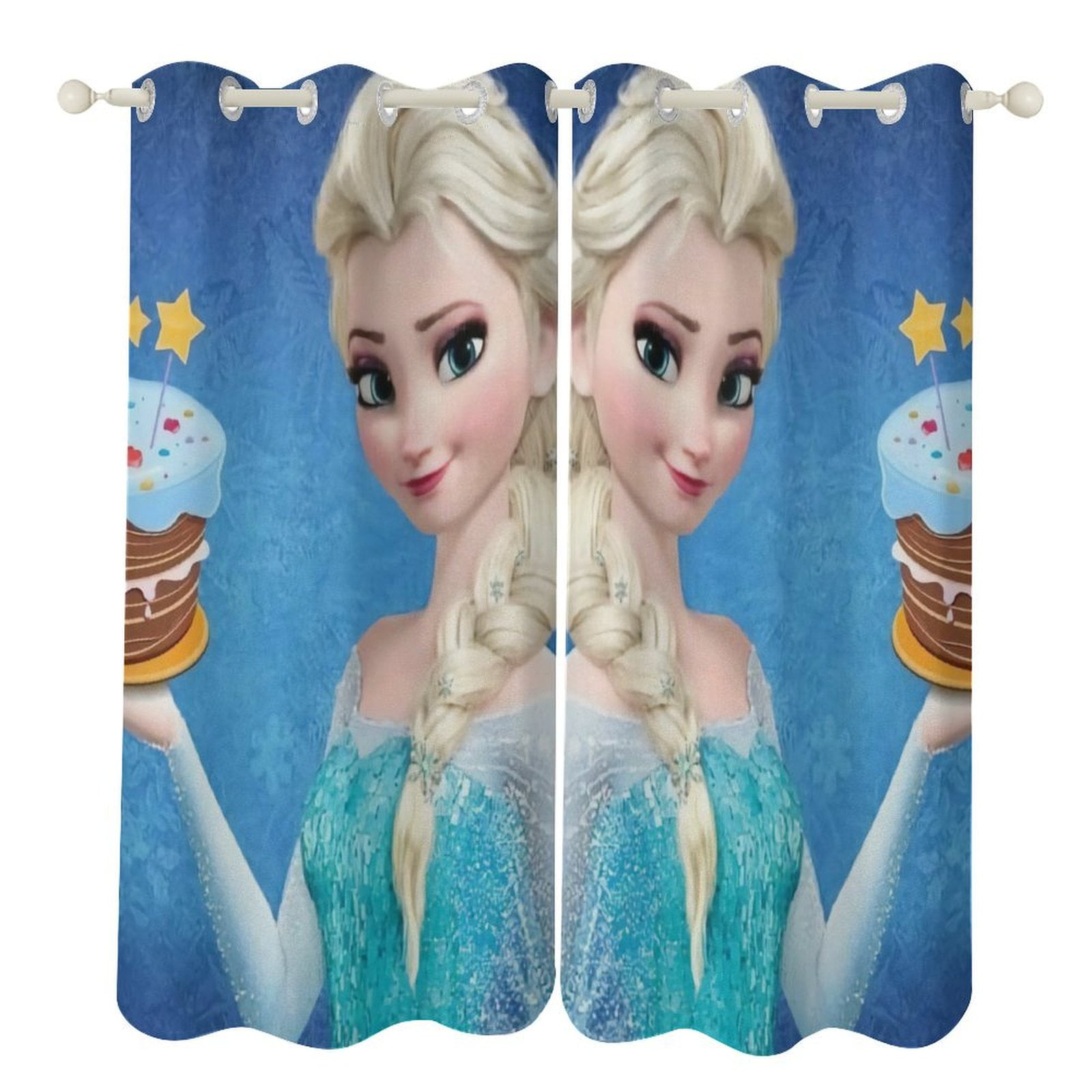 Happy Birthday Frozen-Elsa Kids Curtains 52 X 72 Inch,Cartoon Blackout ...