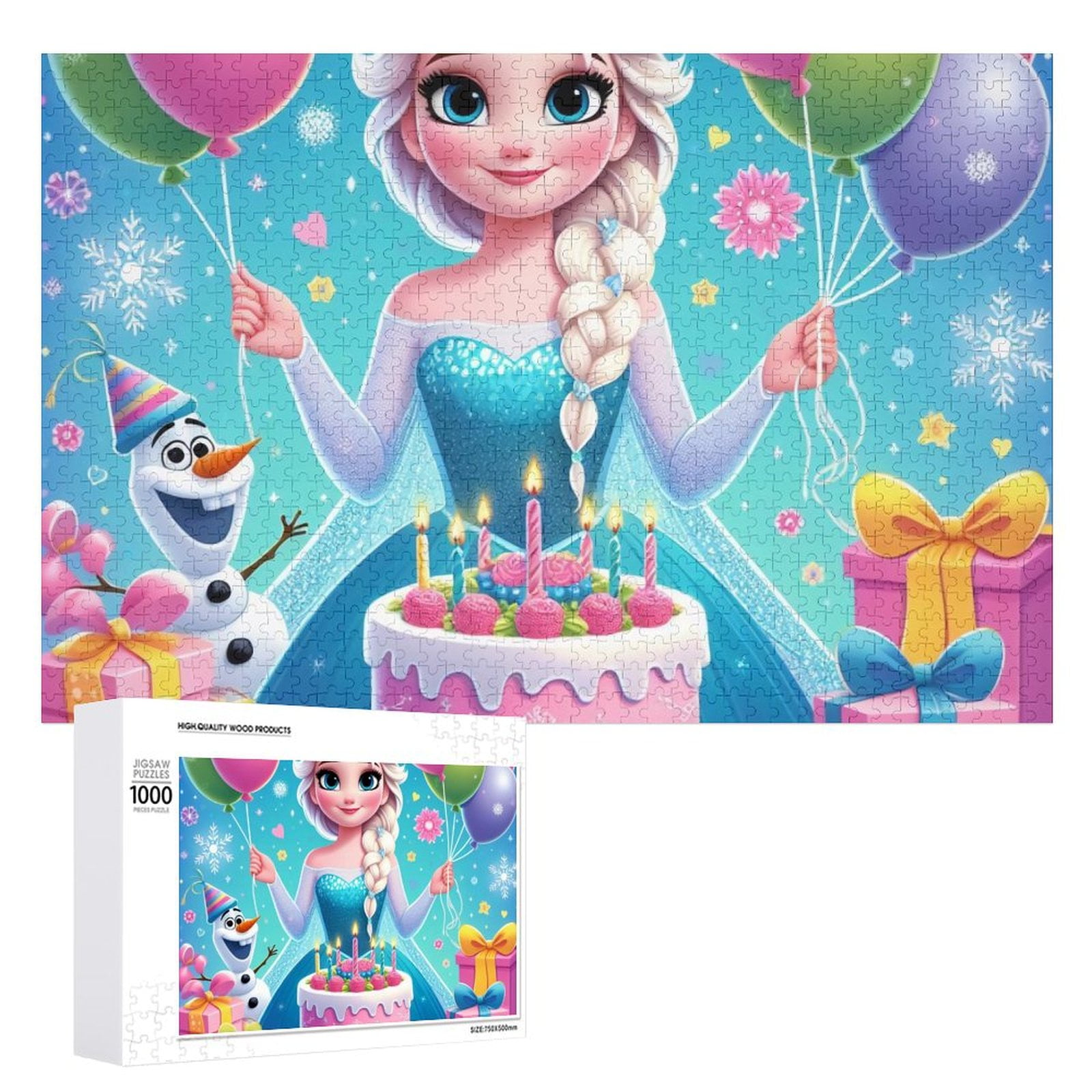 Happy Birthday Frozen Elsa Puzzles- 1000 Piece Jigsaw Puzzle for Adults ...
