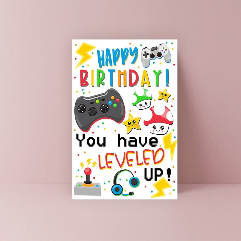 Happy Birthday Gamer Card – Fun Level Up Design for Gaming Enthusiasts ...