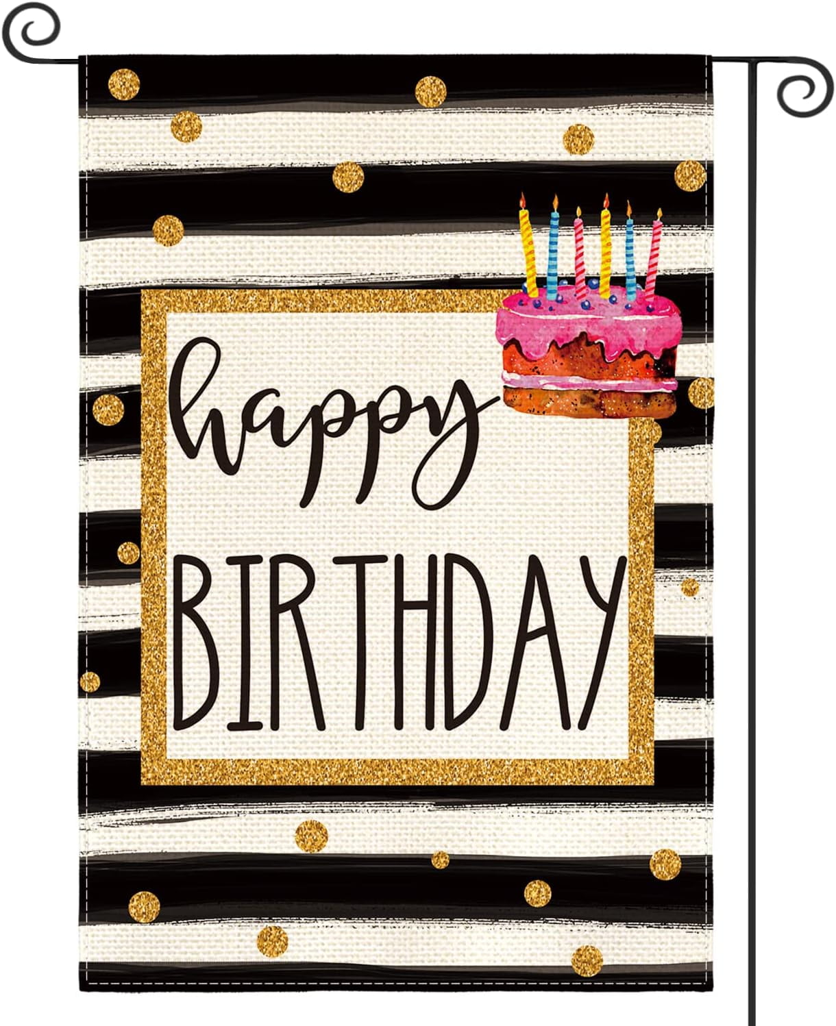 Happy Birthday Garden Flag 12x18 Inch Double Sided Outside,Polka Dot ...