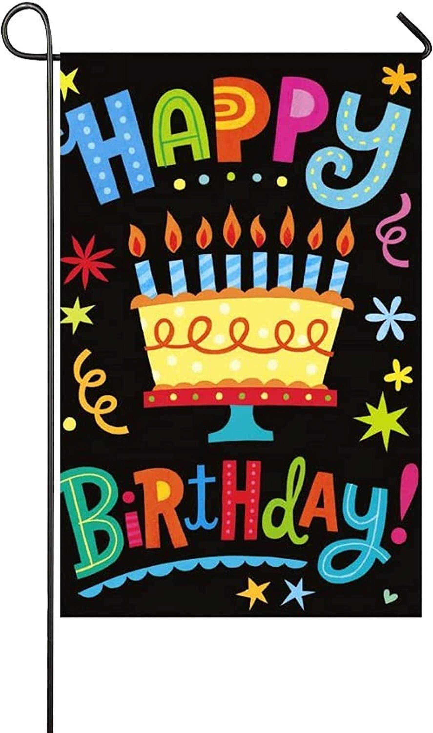 Happy Birthday Garden Flag Cartoon Doublesided Printing Flags Happy ...