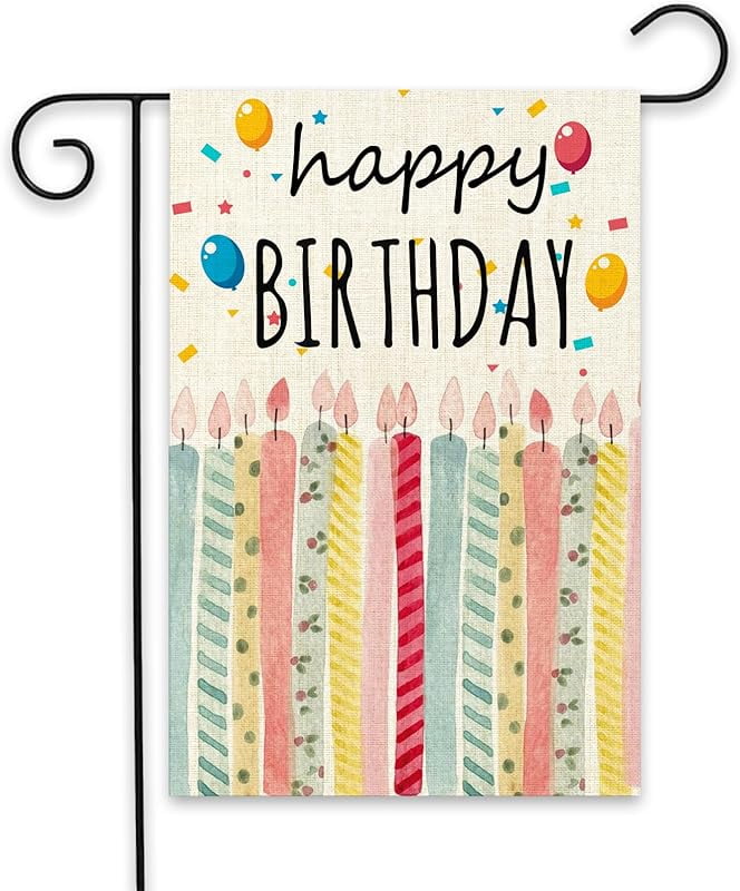 Happy Birthday Garden Flag - Kids Boys Girls Birthday Party Decoration ...
