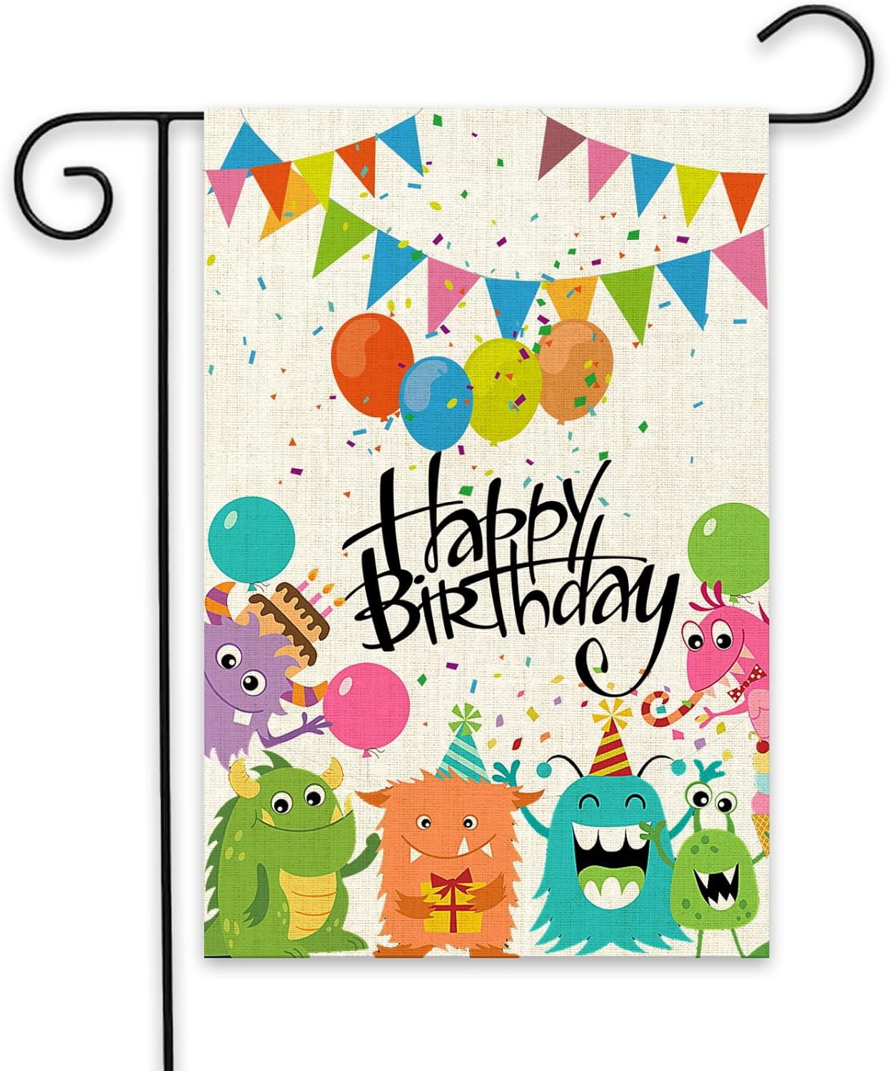 Happy Birthday Garden Flag,Kids Boys Girls Birthday Party Decoration ...
