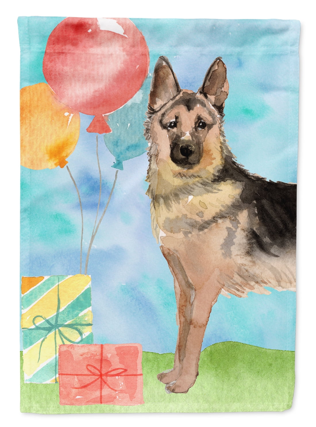 Happy Birthday German Shepherd Flag Canvas House Size - - Walmart.com