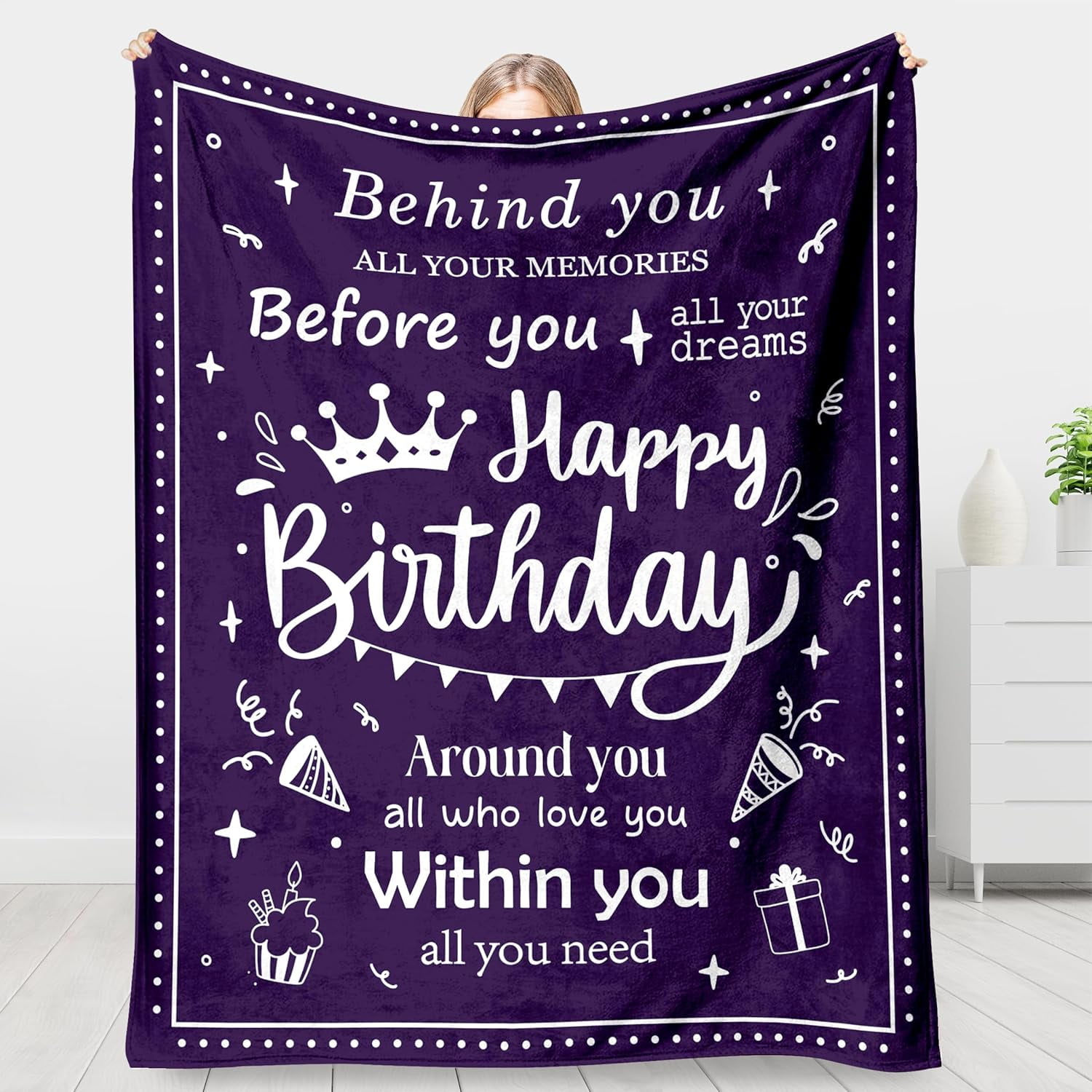 Happy Birthday Gifts Idea Blanket 45 Years Birthday Soft Throw Blankets ...