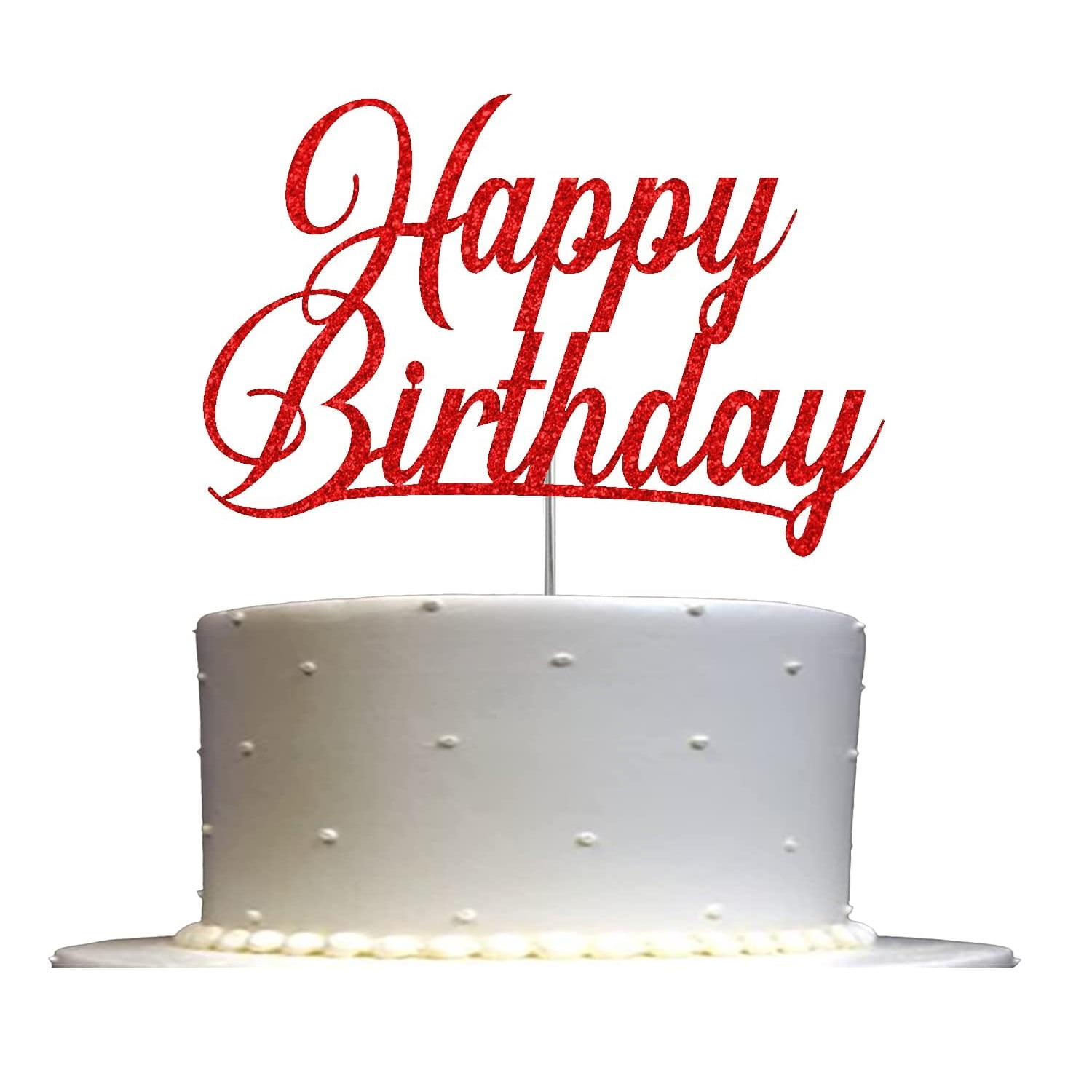 Happy Birthday Glitter Cake Topper, Birthday Party Decorations Ideas ...