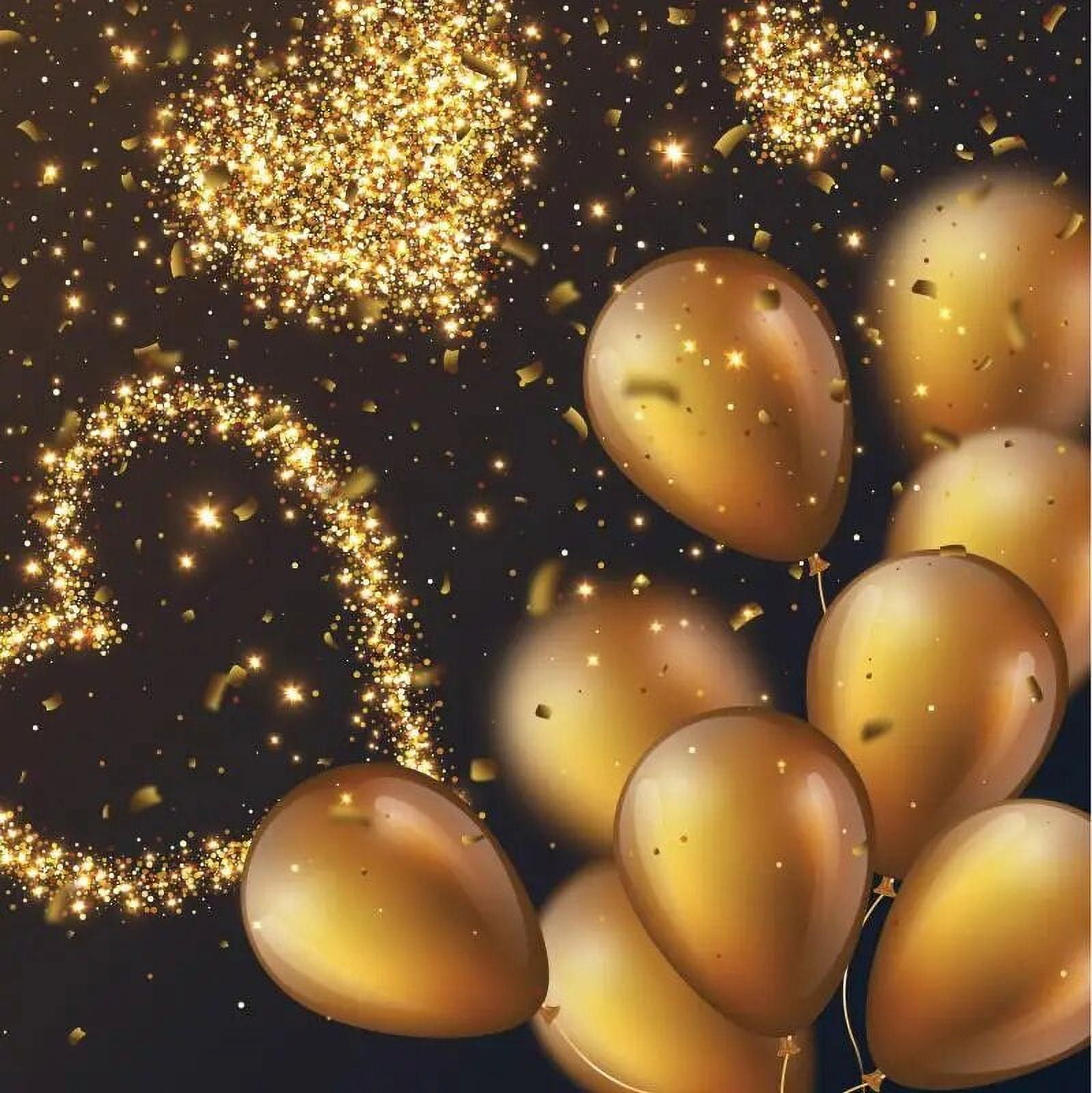 Happy Birthday Glitters Gold Balloons Stars Ribbons Birthday Party ...