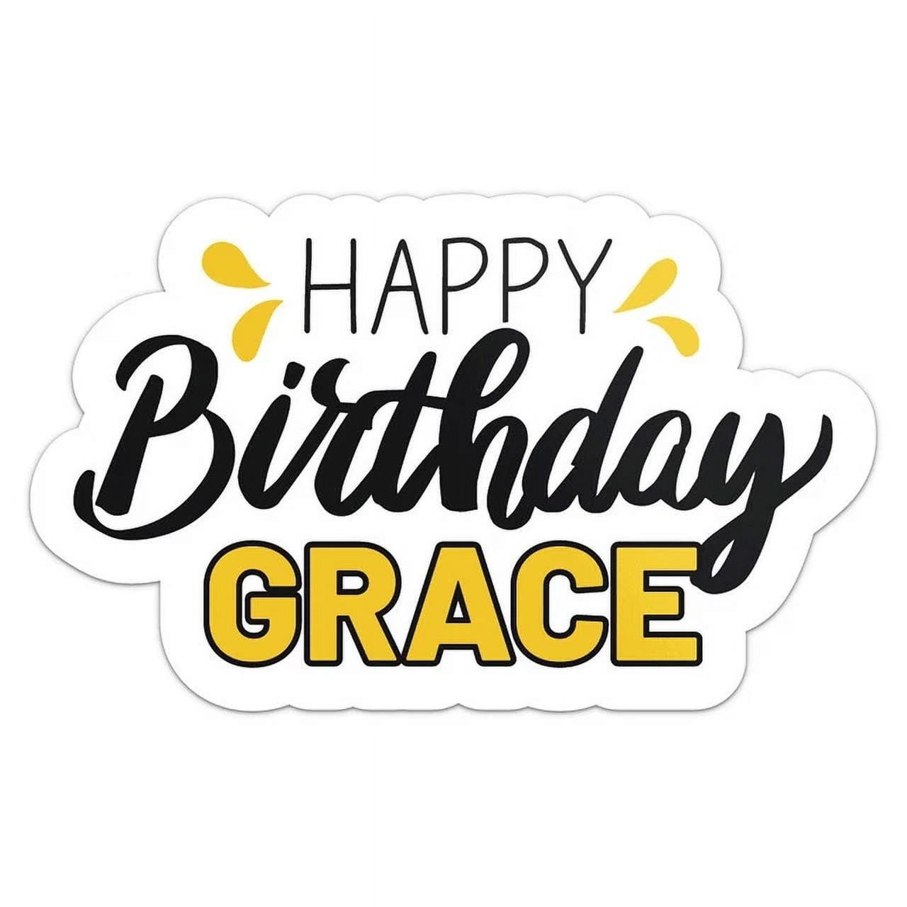 Happy Birthday Grace Sticker Phone Decal Water Bottle Stickers Car ...
