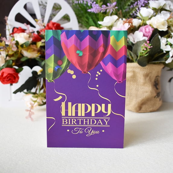 Happy Birthday Greeting Card with Colorful Balloons – Cheerful Design ...