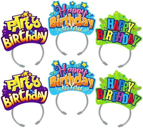 Happy Birthday Headbands, Paper Birthday Party Hats, 3 Patterns for ...