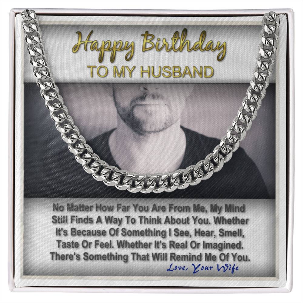 Happy Birthday To My Husband Gift For Him Cuban Link Chain Message Card ...