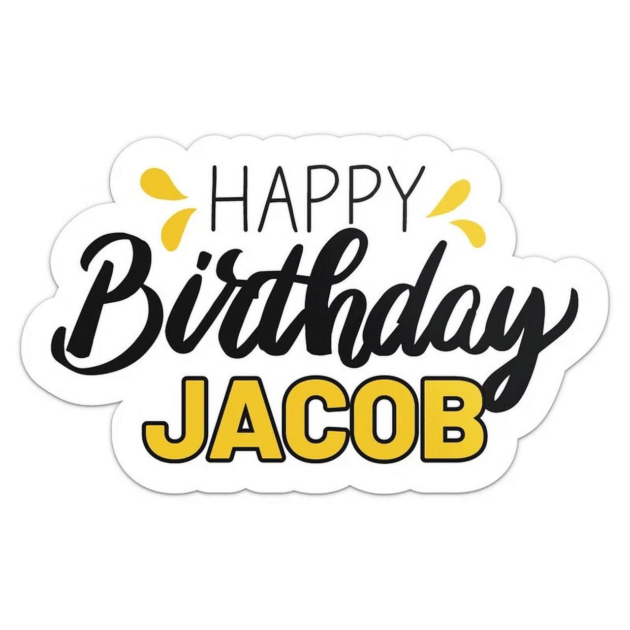 Happy Birthday Jacob Sticker Phone Decal Water Bottle Stickers Car ...