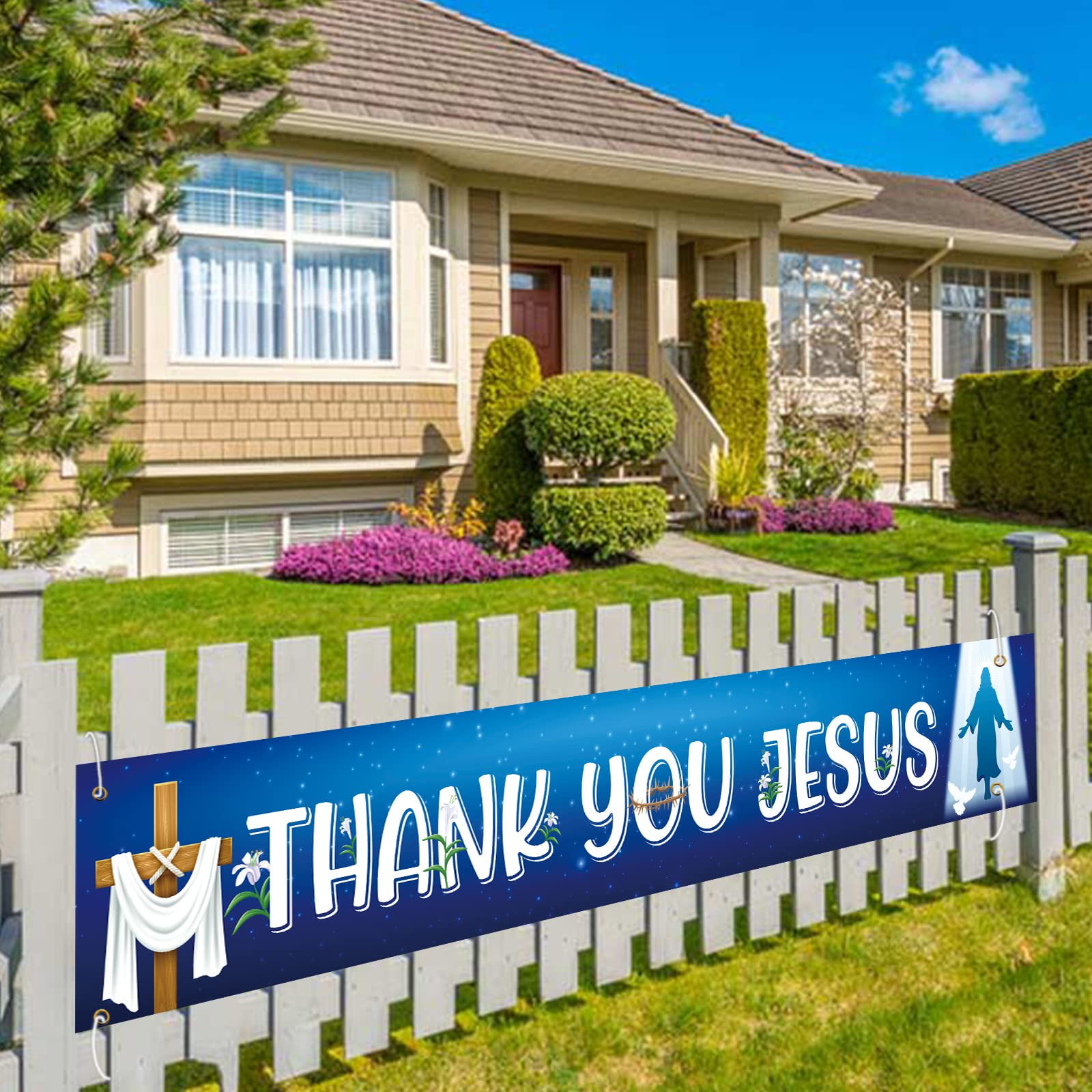 Happy Birthday Jesus Banner for Party Decorations Yard Backdrop ...