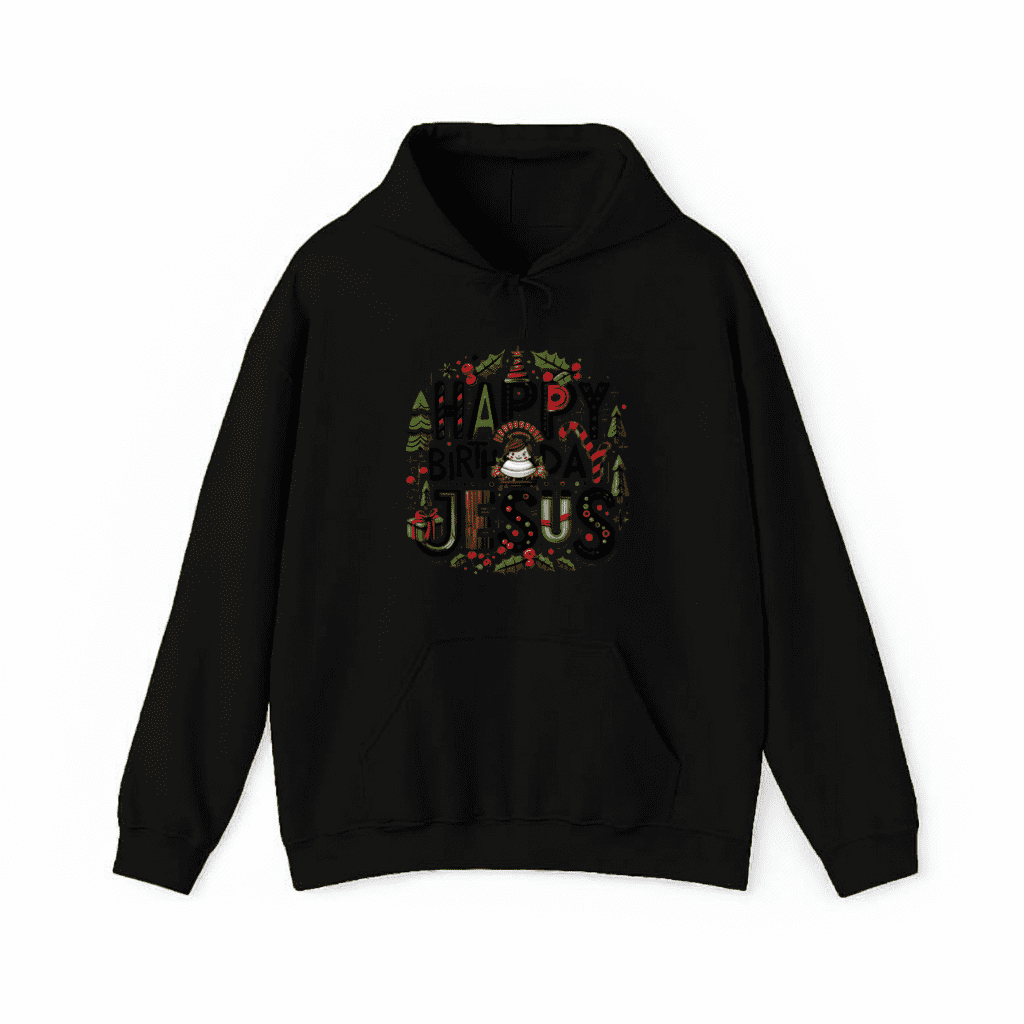 Happy Birthday Jesus Nativity Inspired Peaceful Holiday Hoodie Shirt ...